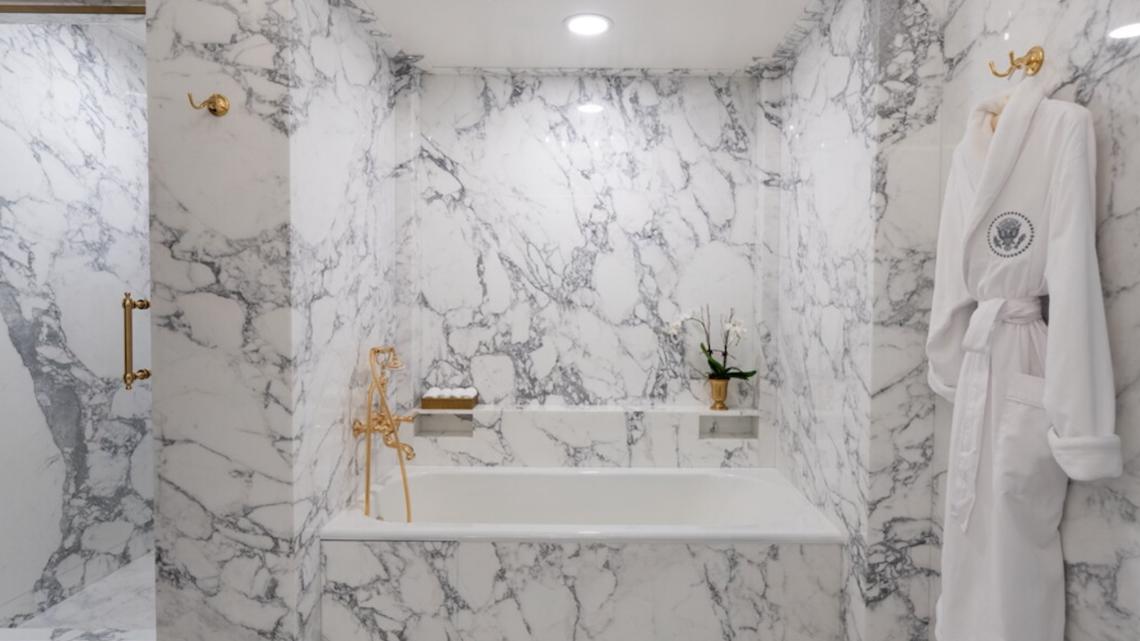 Trump reveals renovated Lincoln Bathroom at the White House | myfoxzone.com