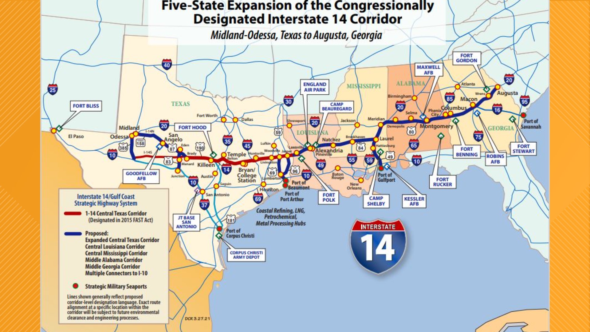 Senate advances amendment for I-14 corridor | myfoxzone.com