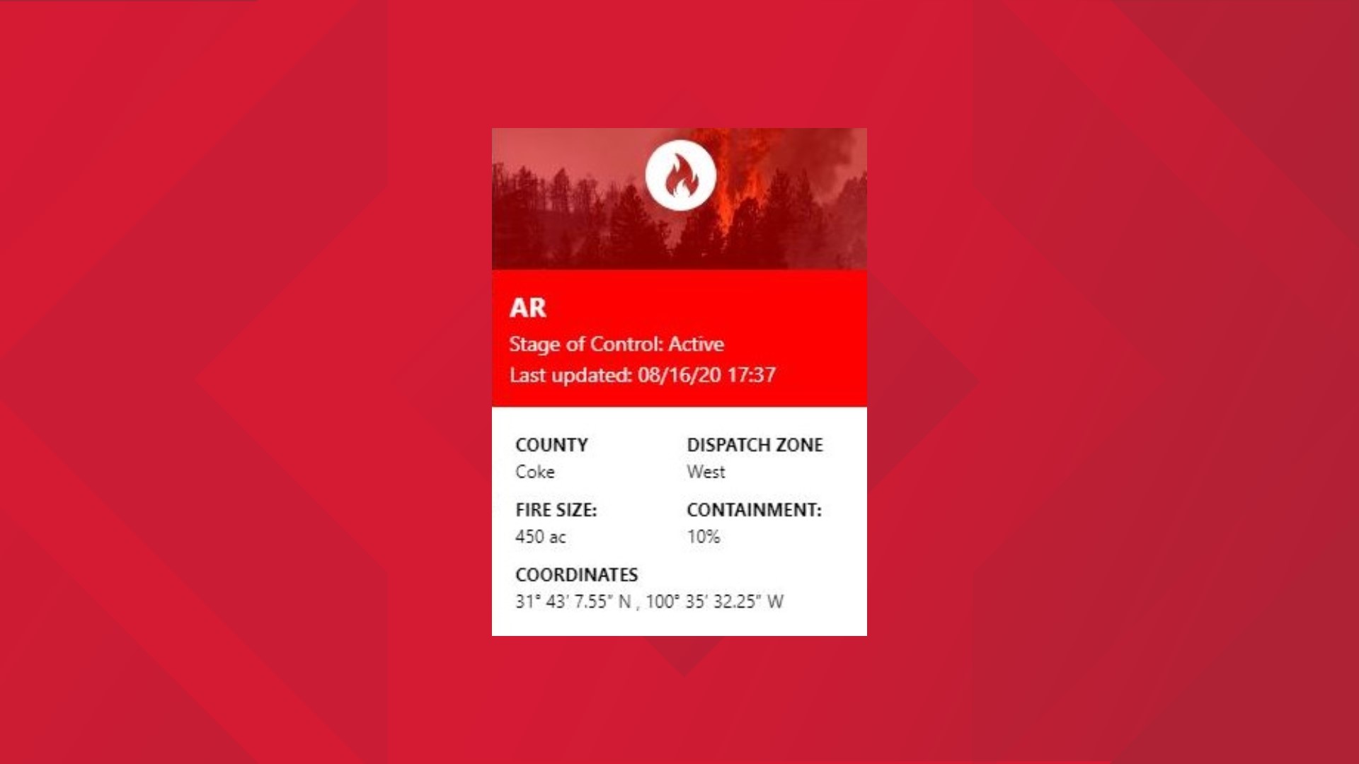 AR Fire in Coke Co. 10 percent contained | myfoxzone.com