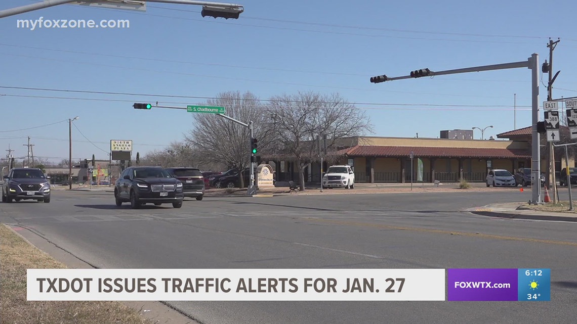 TxDOT issues traffic alerts for Jan. 27 | myfoxzone.com