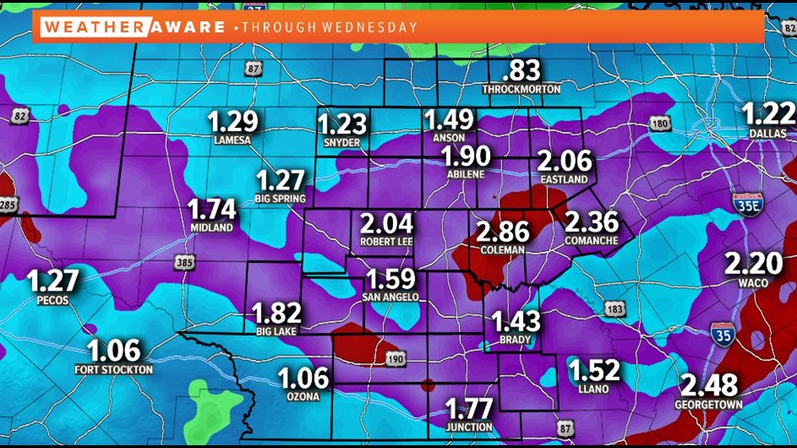 Soaking West Texas rainfall expected Tuesday and Wednesday | myfoxzone.com