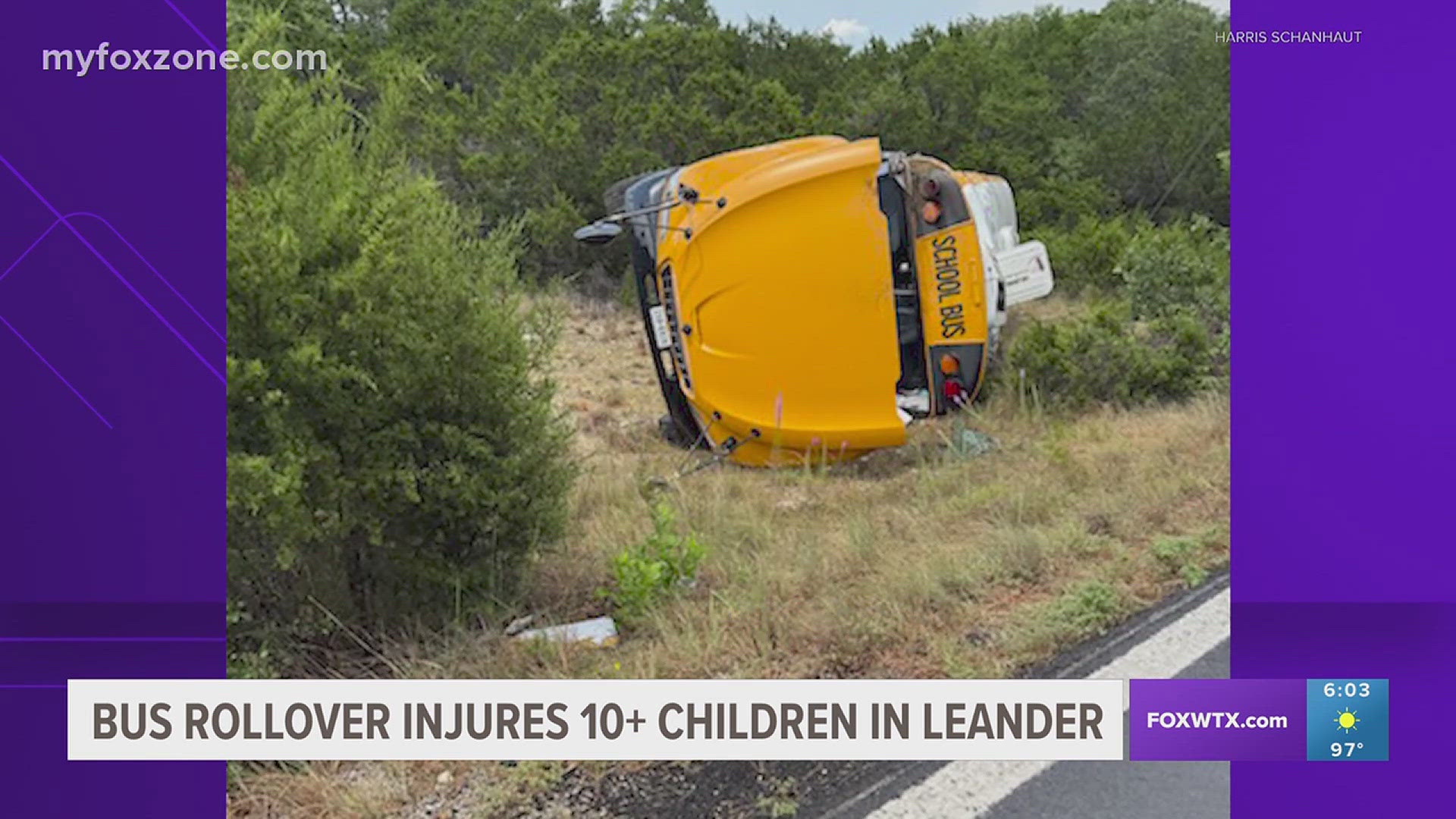 10 Injured in School Bus Rollover in Leander | myfoxzone.com