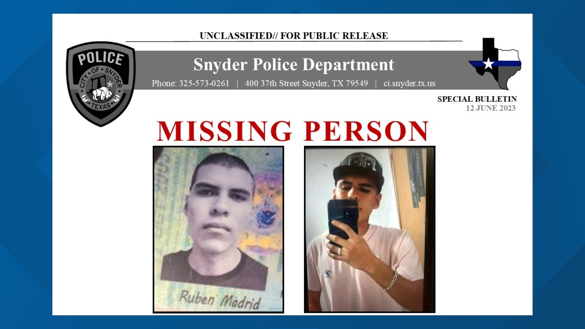 Snyder Police looking for information on missing man's location | myfoxzone.com