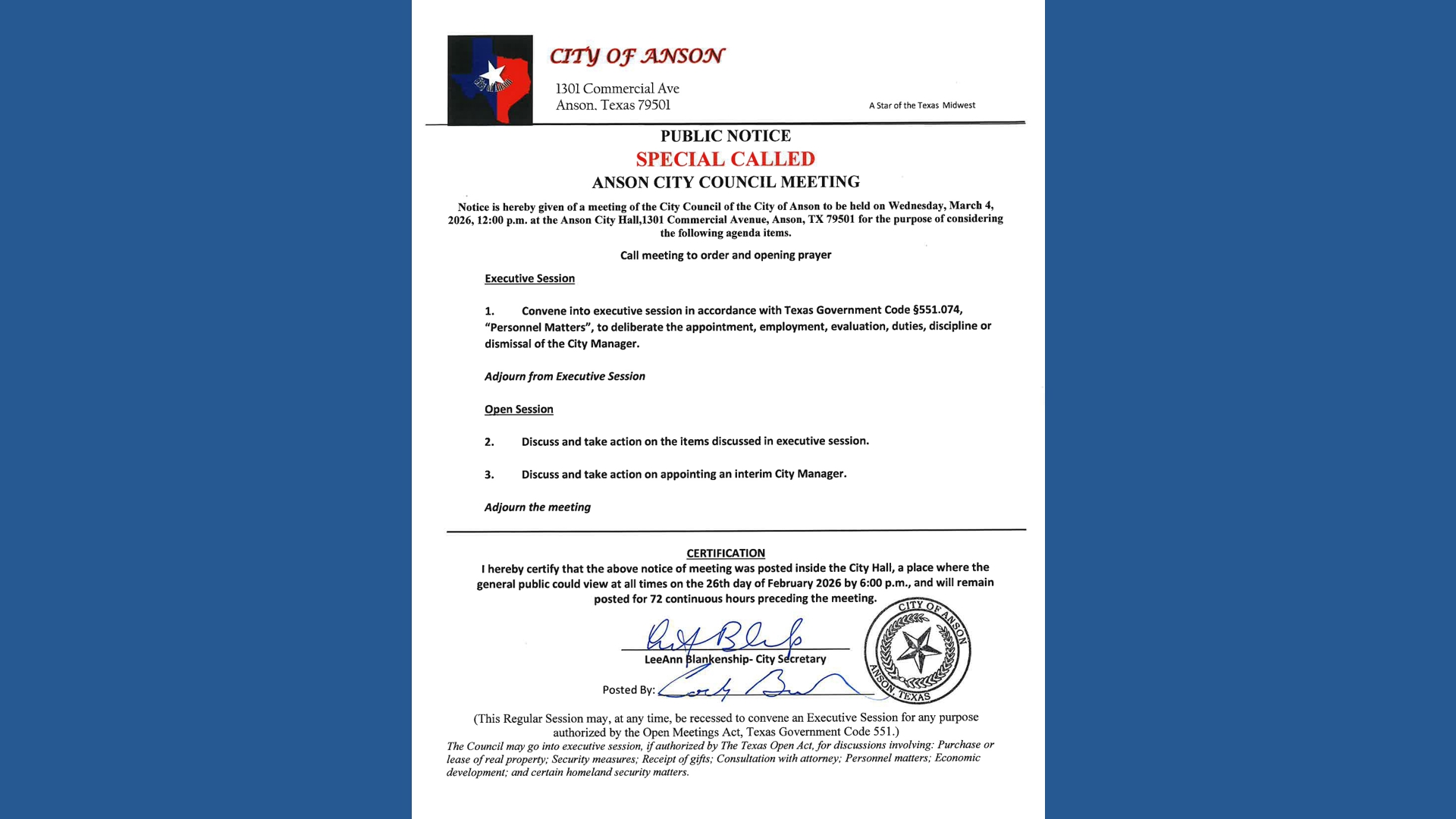 Anson city manager arrested by DHS on attempted enticement of a minor ...