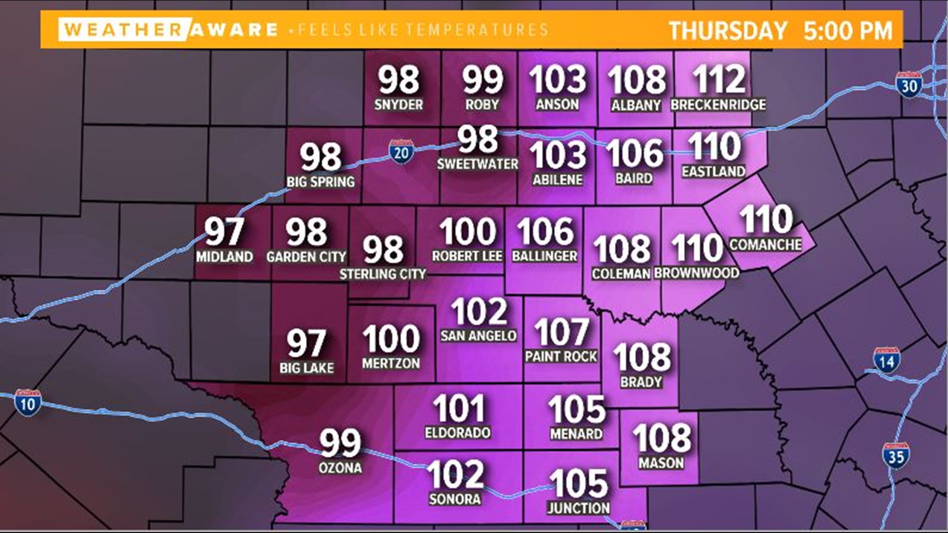 Widespread and dangerous heat expected throughout West Texas this ...