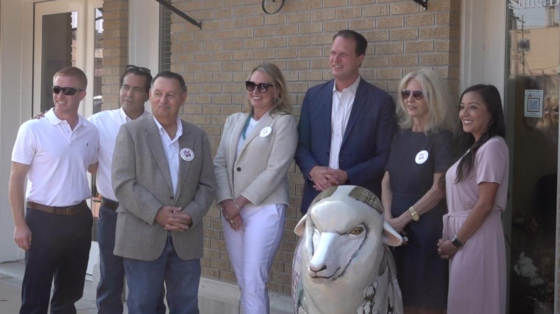 Congressman August Pfluger unveils sheep outside his office | myfoxzone.com