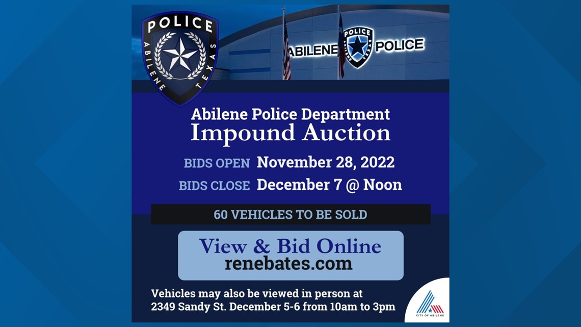 Abilene Police impound auction begins Monday | myfoxzone.com