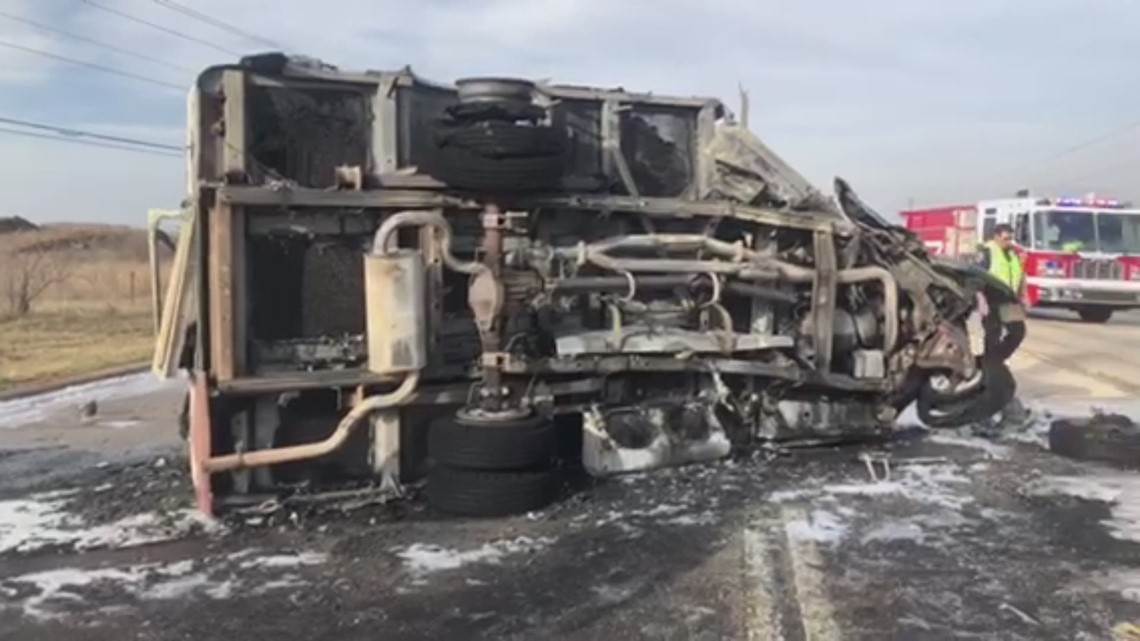 Wylie bus totaled in fiery crash | myfoxzone.com