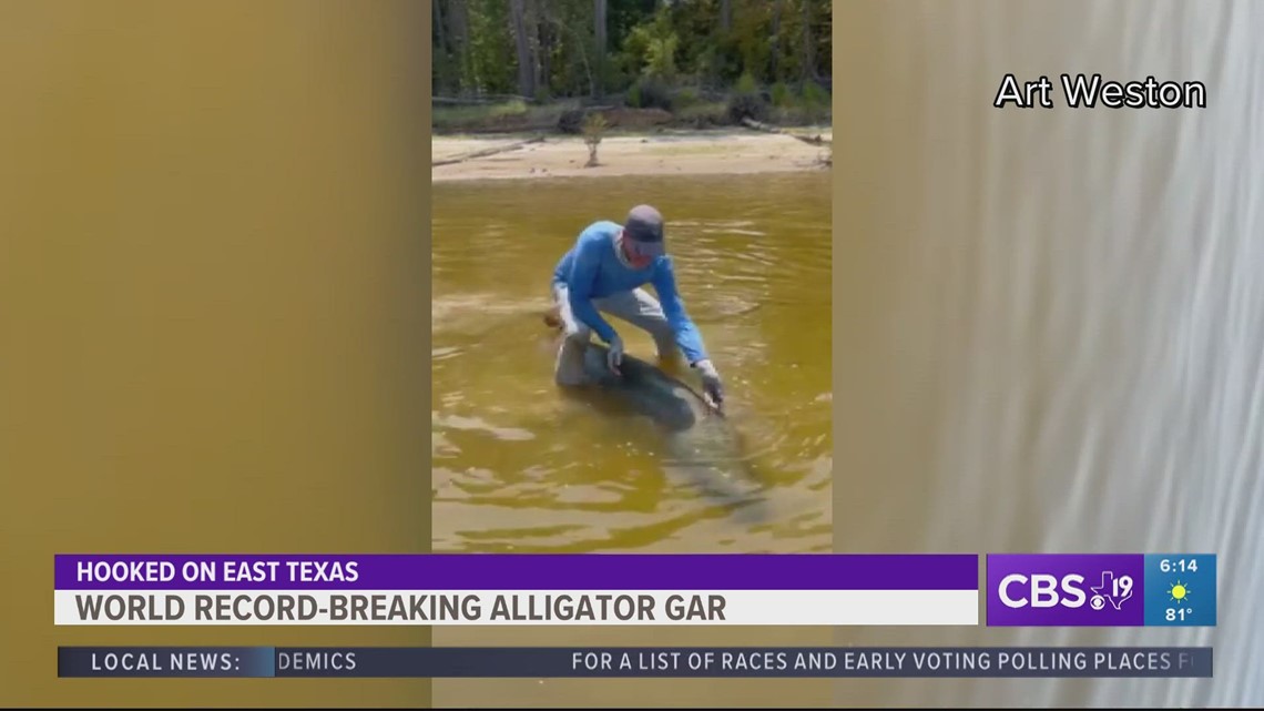 Man reels in world-record Alligator Gar on East Texas lake | myfoxzone.com