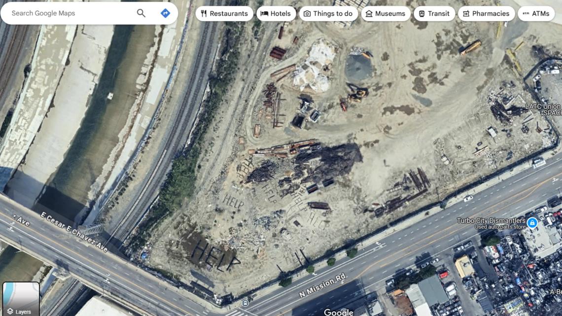 Google Maps ‘HELP’ images from LA are real | myfoxzone.com