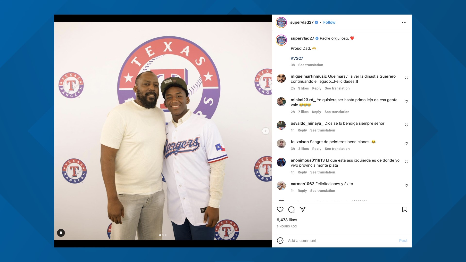 Texas Rangers sign Pablo Guerrero, son of Vladimir Guerrero Sr ...